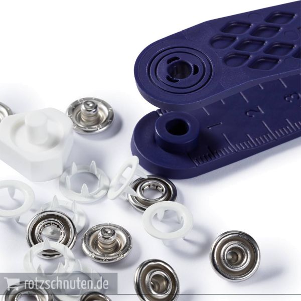 10 Jersey Druckknöpfe PRYM – 10mm weiß mit Werkzeug - Metall Druckknopf | Rotznasen & Zuckerschnuten